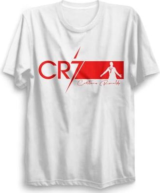 Generic Ronaldo CR 7 T-shirt de football pour enfant avec logo rouge, blanc, 9 ans