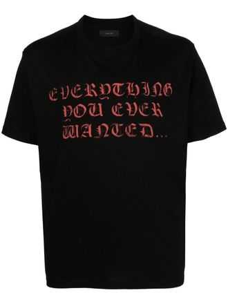 Amiri t-shirt Everything &agrave; slogan imprim&eacute; - Noir