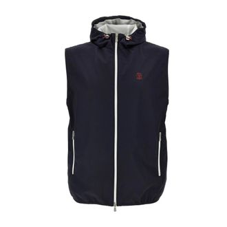 Brunello Cucinelli Zwei-Wege-Rei&szlig;verschluss Weste - - Jackets - Herren - Blau - L
