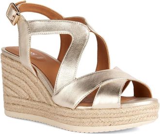 Geox Mädchen Ponza Espadrille Wedge Sandal, Lt Gold, 37.5 EU