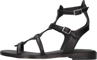 Anna F. Femme, Chaussures, Noir, Taille: 37 1/2 EU 3730 Nappanero Sandales Plates en Cuir