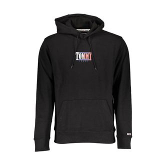 Tommy Hilfiger Schwarzer Baumwollhoodie mit Logoaufdruck - - Sweatshirts & Hoodies - Herren - Schwarzk - 2XL