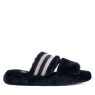 Tommy Hilfiger Hausschuhe Tommy Hilfiger Hilfiger Fur Slipper FW0FW08854 Dunkelblau
