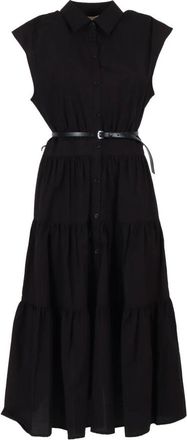 Michael Kors Femme, Robes, Noir, Taille: 42 FR Poplin Midi Shirt Dress