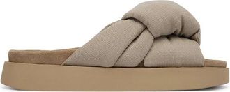 INUIKII Pantoletten Oversized Linen Knot 1004.003.0171.250 Beige