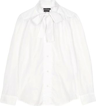 R13 Femme, Blouses et Chemises, Blanc, Taille: 38 FR Chemise Lavalli&egrave;re en Popeline