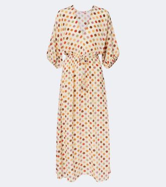 Eres Robe midi Unexpected en soie &agrave; pois