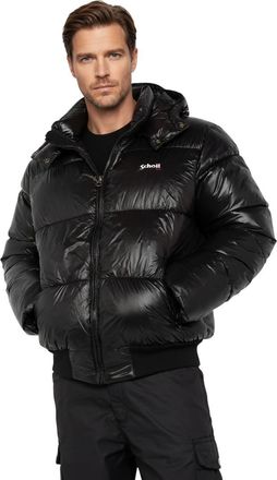 Schott NYC Herren Colusa-Noir-l Daunenjacke, Schwarz, L