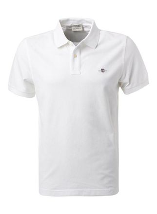 GANT Herren Polo-Shirt weiß Baumwoll-Piqué