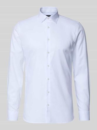 Olymp No. 6 Super Slim Fit Business-Hemd mit Kentkragen und Strukturmuster