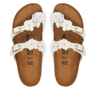 Birkenstock Zehentrenner Birkenstock Mayari Flowe Embellishment 1032060 Wei&szlig;
