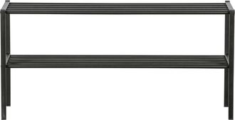 Woood Ferro Schuhregal Schwarz - Stapelbares 2-Lagiges Schuhschrank aus Metall Schuhablage 40x85x35 cm