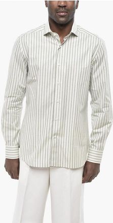Corneliani Cotton Poplin Striped Shirt with French Collar size 40