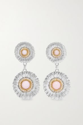 Buccellati Blossoms Daisy Ohrringe Aus Sterling-silber Und Gol-vermeil Mit Opalen Und Diamanten