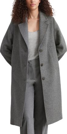 Marc O'Polo Damen Mantel mit Reverskragen knielang, Grau (Medium Stone Melange), 42