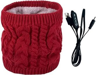 Generico &Eacute;charpe Chauffante Homme - Cache-Cou Tricot&eacute; Aliment&eacute; par USB, Contr&ocirc;le de la Temp&eacute;rature &agrave; Trois Niveaux, Polyester Acrylique Doux, Enveloppe Chauffa