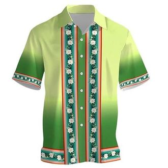 Keephen Paisley Chemise Hawaiienne Femmes Hommes Luxe Impression 3D Chemise &agrave; Boutons &Eacute;t&eacute; Plage Soufflant Chemise