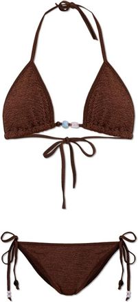 Hunza G Femme, Maillots de bain, Brun, Taille: ONE Size Gina Beaded Bikini