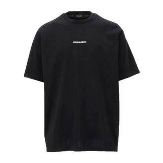 Dsquared2 Schwarzes Baumwoll-T-Shirt - - Tops - Herren - Schwarzk - S