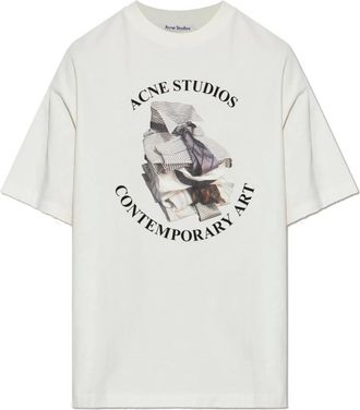 Acne Studios Femme, Tops, Blanc, Taille: 40 FR T-shirt imprim&eacute;