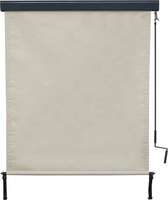 Mendler Vertikalmarkise HWC-F42, Senkrechtmarkise Sichtschutz Außenrollo Rollo, UV-Schutz 50 Stoff - 250x140cm, Creme-beige