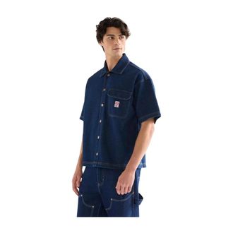 Wrangler Homme, Chemises, Bleu, Taille: M Chemise Oversize &agrave; Manches Courtes D&eacute;contract&eacute;e