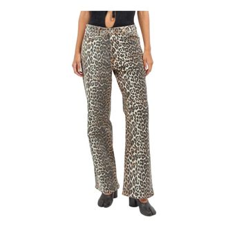 Ganni Femme, Pantalons, Brun, Taille: W29 Pantalon Izey imprim&eacute; l&eacute;opard
