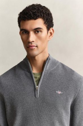 GANT Troyer MICRO TEXTURED COTTON HALF ZIP Regular fit mit Troyerkragen