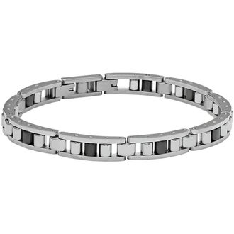 Jourdan Bijoux Bracelet Rom&eacute;o acier c&eacute;ramique noire