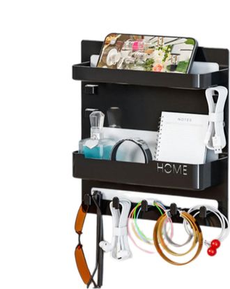 Generic Schwebende Küchenregale, Wand-Organizer für Badezimmer, Wandmontage, mit Haken und Kabelclips für Telefon, Fernbedienung, Kopfhörer