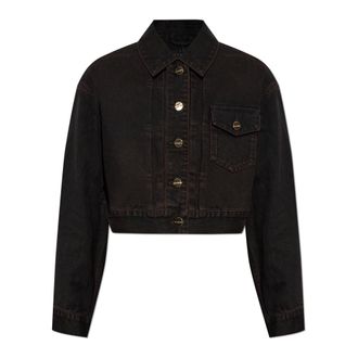 AllSaints Femme, Vestes, Brun, Taille: 38 FR Blink Denim Jacket