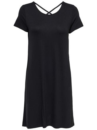 Only Damen kurzes Jersey-Kleider - OnlBera Sommer Shirt-Kleid Kurz-Arm, Farbe:Schwarz, Größe:M