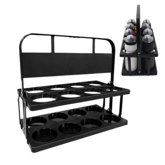 Generico Tragbares Beer Rack - tragbare Getr&auml;nkekiste, 8 faltbare Wein-Tr&auml;ger mit Griff, wiederverwendbarer Service und Aufbewahrungsboxen f&uuml;r gro&szlig;e Tassen