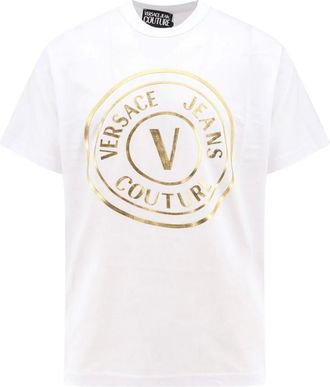 Versace Jeans Couture Homme, Tops, Blanc, Taille: 2XL T-shirt &agrave; Imprim&eacute; Logo