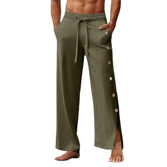 Generic Pantalon de jogging pour homme - Pantalon de r&eacute;&eacute;ducation - Ouverture lat&eacute;rale - Boutonni&egrave;re lat&eacute;rale - Pantalon de sport postop&eacute;ratoire - Pantalon de 