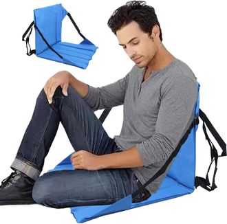 Generico Stadionstuhl: 45 cm gro&szlig;er Sitz mit R&uuml;ckenlehne, gepolstertes Bodenkissen, rutschfeste Unterseite, Design und faltbar, tragbare Outdoor-Sitzkissen