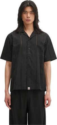 A Bathing Ape A Bathing Ape, Homme, Chemises, Noir, Taille: L Broderie Col Ouvert