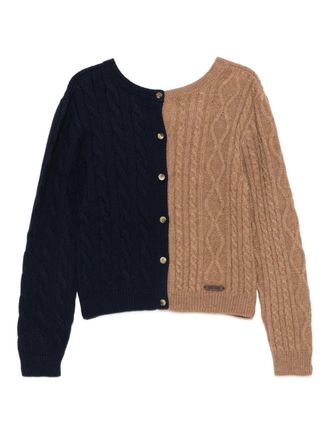 Moschino cardigan en maille torsadée - Marron