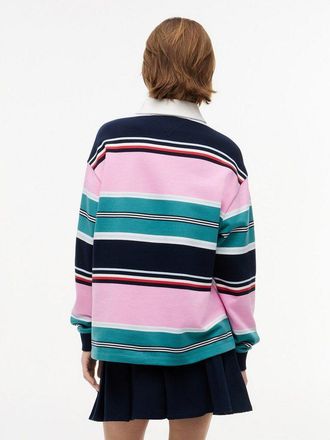 Tommy Jeans Sweatshirt TJW RLX MULTI STRIPE RUGBY EXT Baumwolle, relaxed fit, Polokragen
