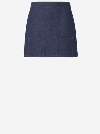 Fendi Womens Skirt Dark Denim Cotton