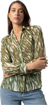 Kocca Femme, Blouses et Chemises, Vert, Taille: 38 FR Chemise Sophistiqu&eacute;e Imprim&eacute;e &agrave; Manches Longues