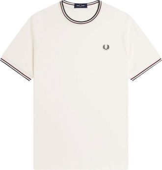 Fred Perry Homme, Tops, Blanc, Taille: S Twin Tipped T-Shirt