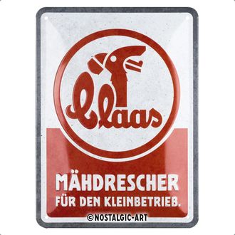 Nostalgic Art Retro Blechschild, 15 x 20 cm, Claas - M&auml;hdrescher - Geschenk-Idee f&uuml;r Traktor-Fans, Original Lizenzprodukt (OLP), aus Metall, Vintage Design, Blechsc