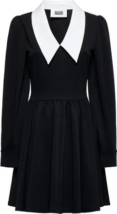 Silvian Heach Femme, Robes, Noir, Taille: 36 FR Robe à col et jupe ample
