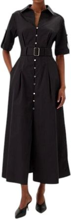 Fracomina Femme, Robes, Noir, Taille: 44 FR Long Chemisier Dress