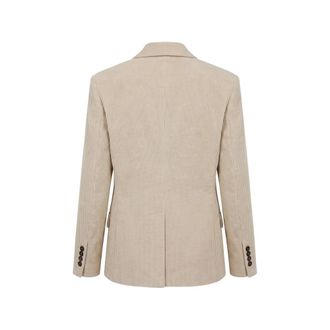Brunello Cucinelli Corduroy Double-Breasted Blazer - Beige
