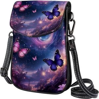 Generic Petit sac à bandoulière en cuir pour femme, sac à bandoulière avec bandoulière réglable, motif chats esthétiques, décontracté, pour le shopping, la ra