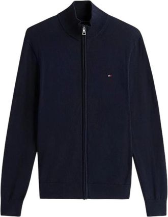 Tommy Hilfiger Homme, Pulls, Bleu, Taille: L Pull Col Roul&eacute; Zipp&eacute; en Maille C&ocirc;tel&eacute;e
