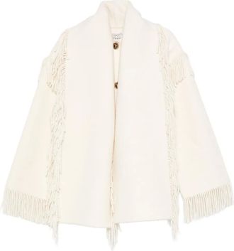 Toteme veste Mantel &agrave; franges - Tons neutres