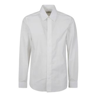 Lanvin Homme, Chemises, Blanc, Taille: L Chemise Coupe Slim en Popeline